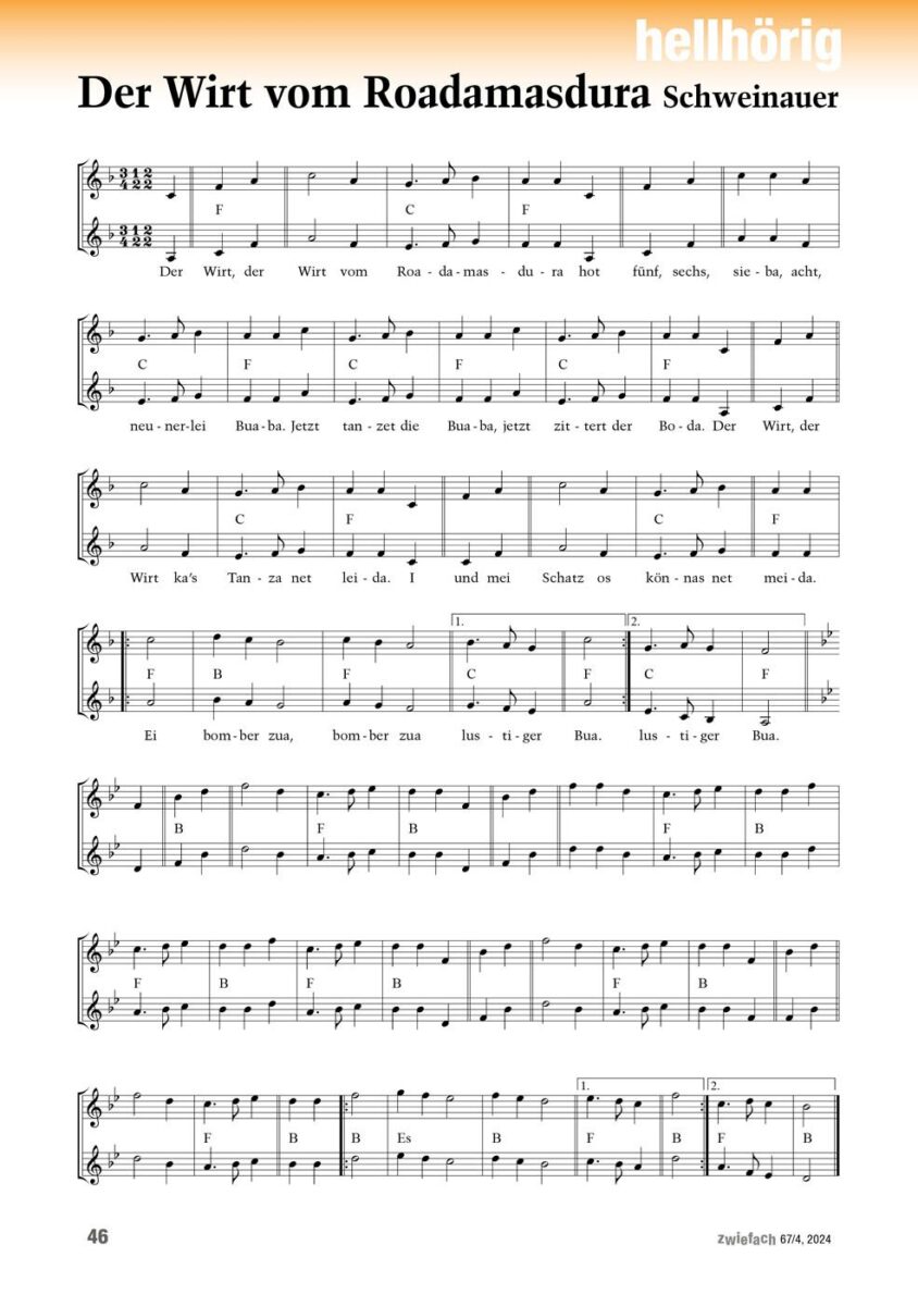 Der Wirt vom Roadamasdura | zwiefach